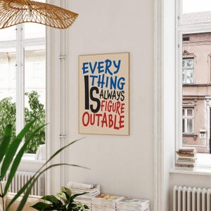 Motivational Quote Wall Art Everything is Figureoutable Inspirational ...