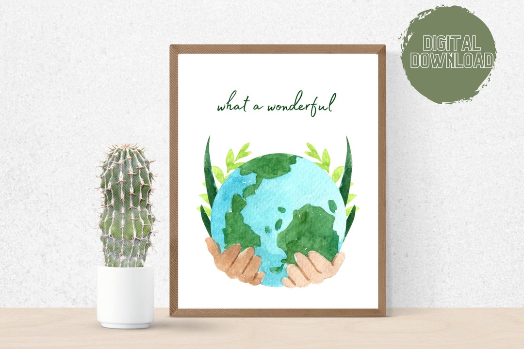 What a Wonderful World Printable Wall Art Quote Print Lyric Print ...