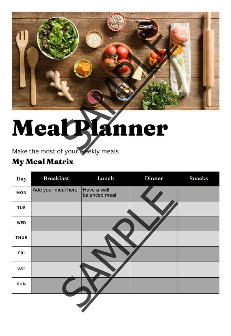 Meal Planner Template - Etsy