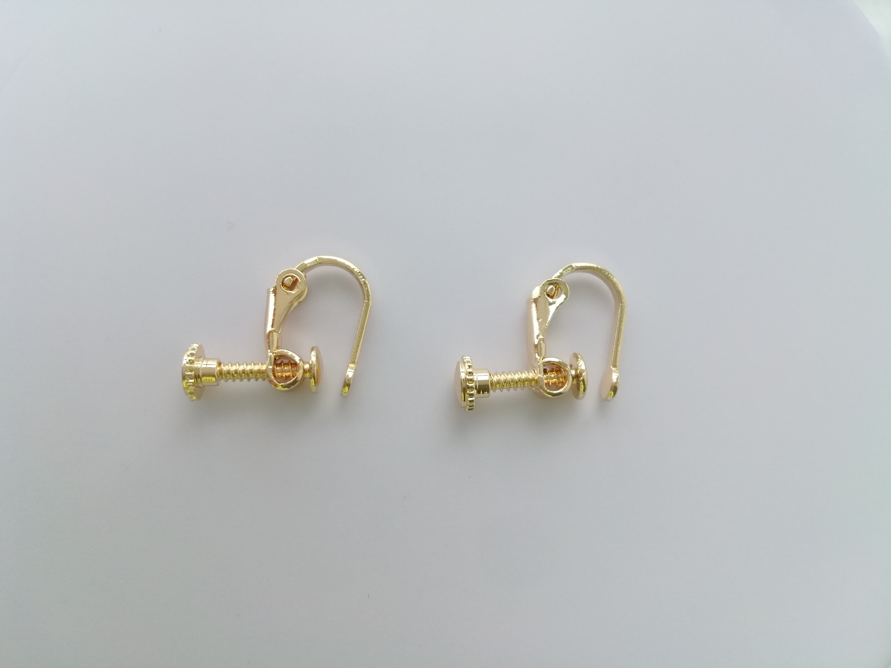 Gold Plated Rotate Screw Back Clip on Earring Converters, Non Pierced ...