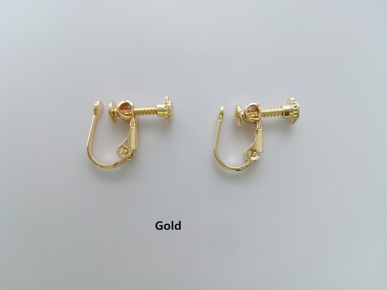 Gold Plated Rotate Screw Back Clip on Earring Converters, Non Pierced ...