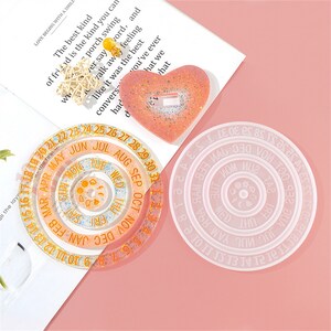 Moon/heart Perpetual Calendar Silicone Mold Day Week Month Annual ...
