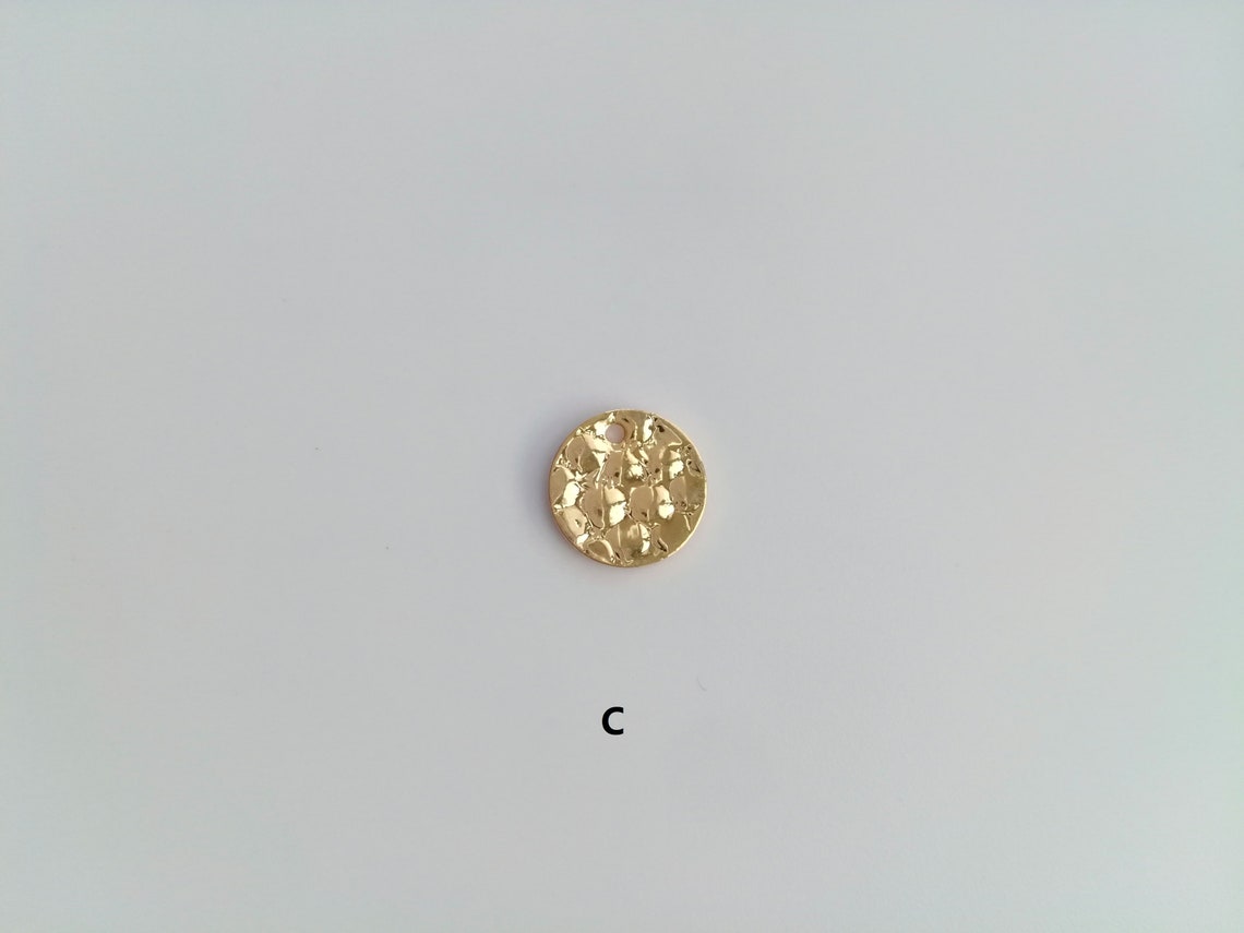 Wholesale Gold Plated Mini Round Disc Charms, Hammered Disc Charms, Diy ...