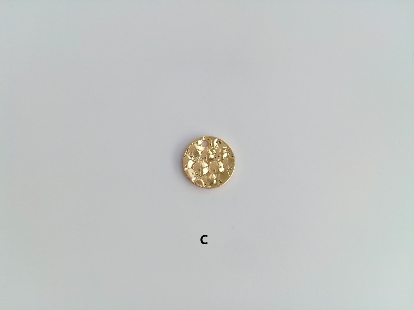 Wholesale Gold Plated Mini Round Disc Charms, Hammered Disc Charms, Diy ...