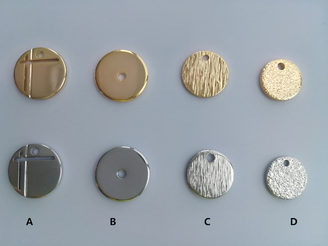 Wholesale Gold Plated Brass Small Round Disc Charms, Textured Disc ...