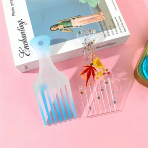 Comb Resin Epoxy Silicone Mold Wide Tooth Comb Silicone Mold Resin Afro ...