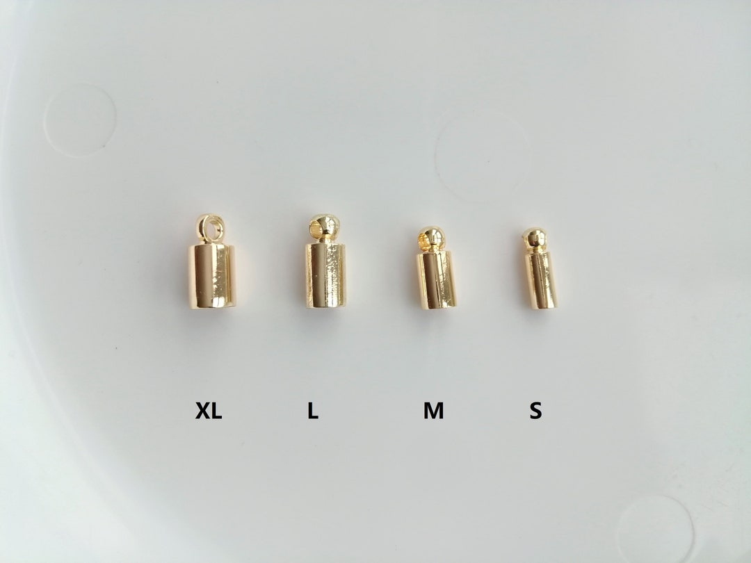 Wholesale Gold Plated Crimp Tubes With Loops, Cord Jewelry End Caps ...