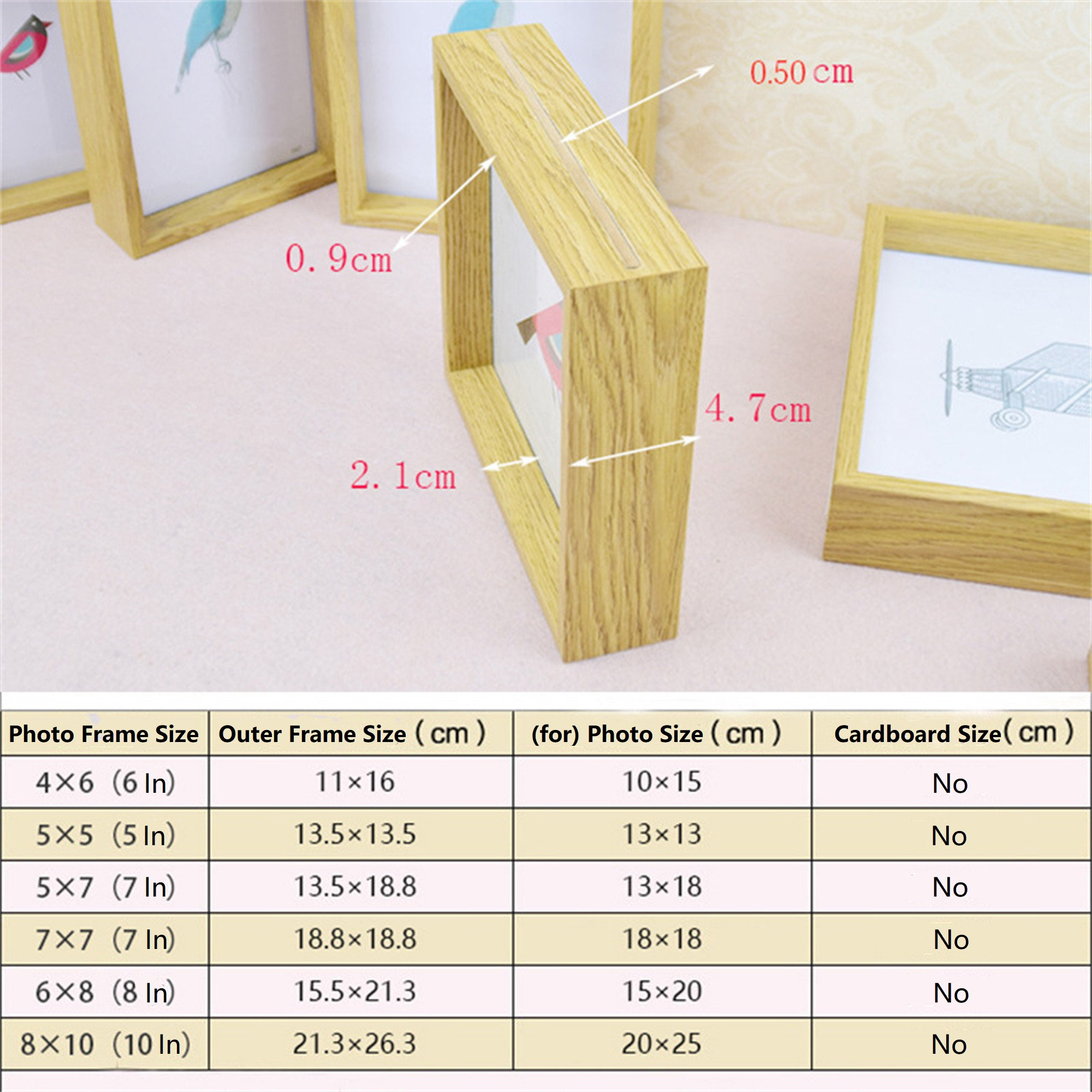 Square Solid Wood Photo Frame Transparent Log Picture Frame - Etsy