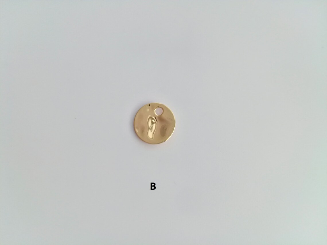 Wholesale Gold Plated Mini Round Disc Charms, Hammered Disc Charms, Diy ...