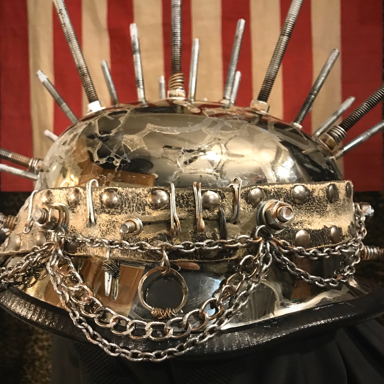 Buy Spiked Helmet of Protection. Anti-war. Steel Bolts. Chains ...