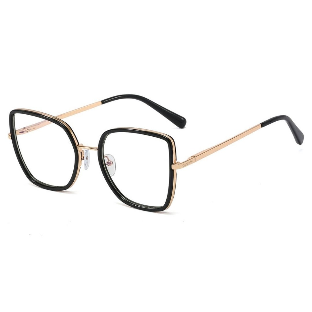 Black Square Blue Light Glasses Oversized Blue Light Blockers Square Cat Eye Fashion Eyewear