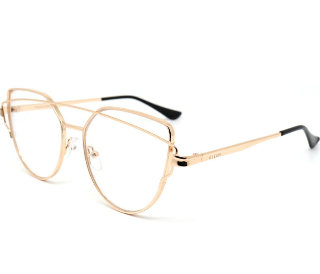 Gold Aviator Computer Glasses | Retro Oversized Blue Light Blockers ...
