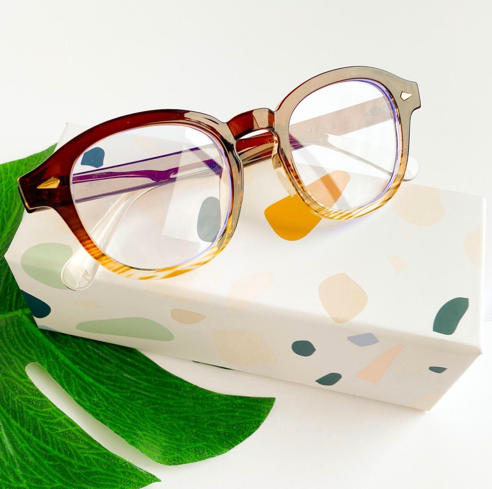 Brown Vintage Inspired Round Computer Glasses | Anti-blue Light Glasses ...