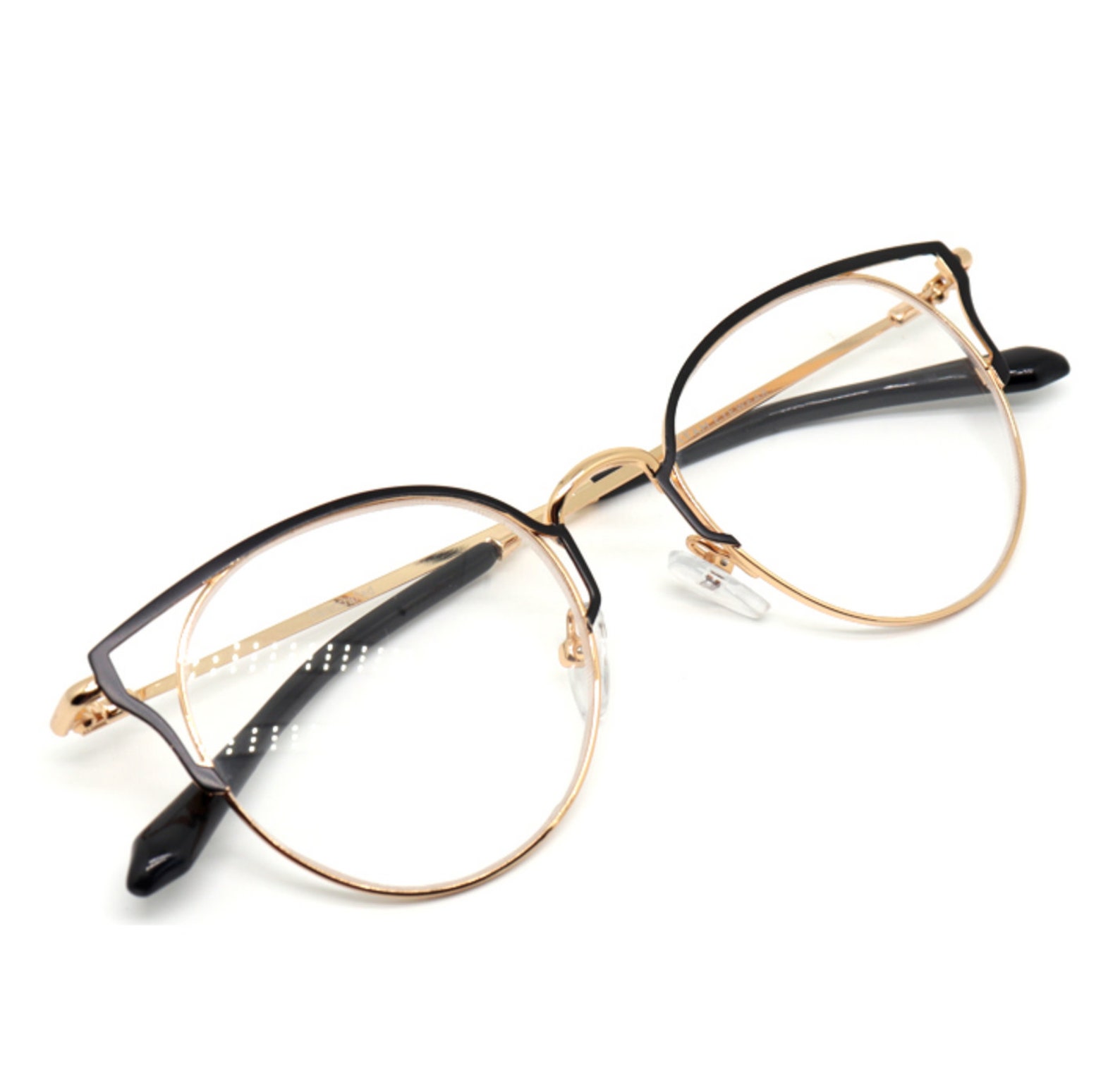 Retro Black Gold Cat Eye Computer Glasses Blue Light - Etsy