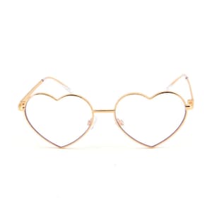 Gold Heart Shaped Prescription Glasses | Heart Shape RX Eyeglasses ...