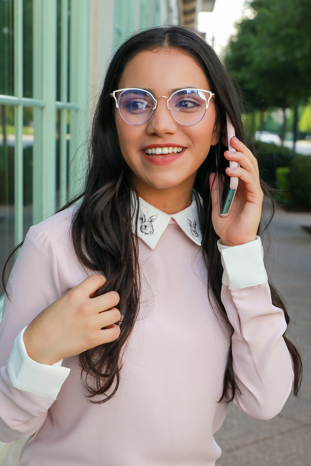 Dainty Cat Eye Computer Glasses Retro Blue Light Blocking Glasses Anti ...
