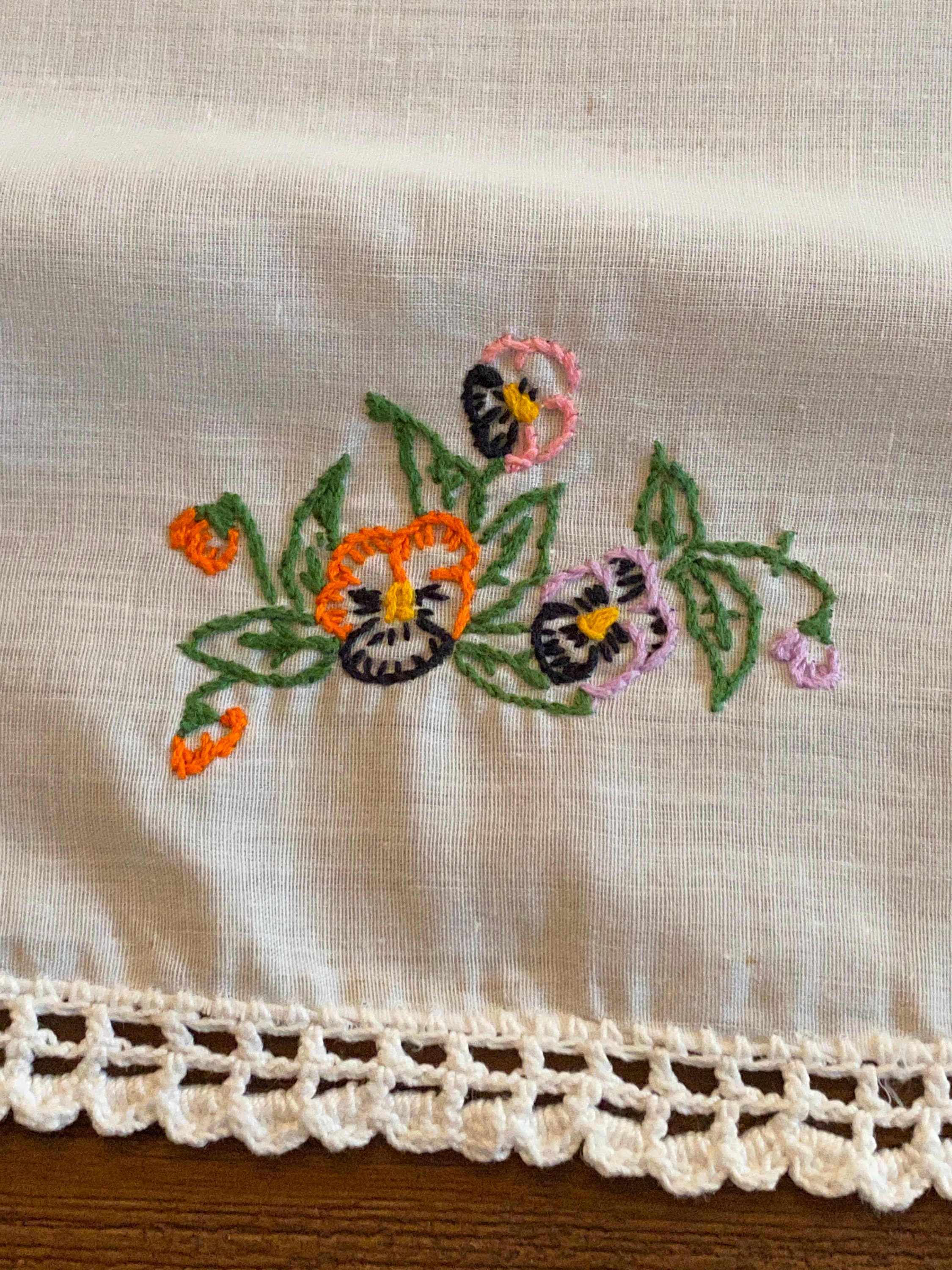 Vintage Handmade Spring Floral French Linen Table Runner With - Etsy