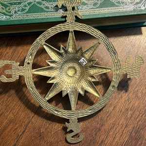 Vintage 7.75 Wide Solid Brass Compass Rose Wall Art, Rose of the Winds ...