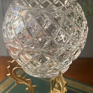 Vintage Royal Irish Crystal Orb Bowl With Brass Dragon Stand Royal ...