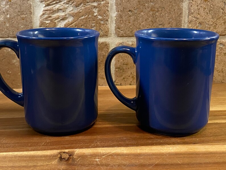 Set of 2/vintage Striking Royal Blue Coffee or Tea Mugs Made | Etsy