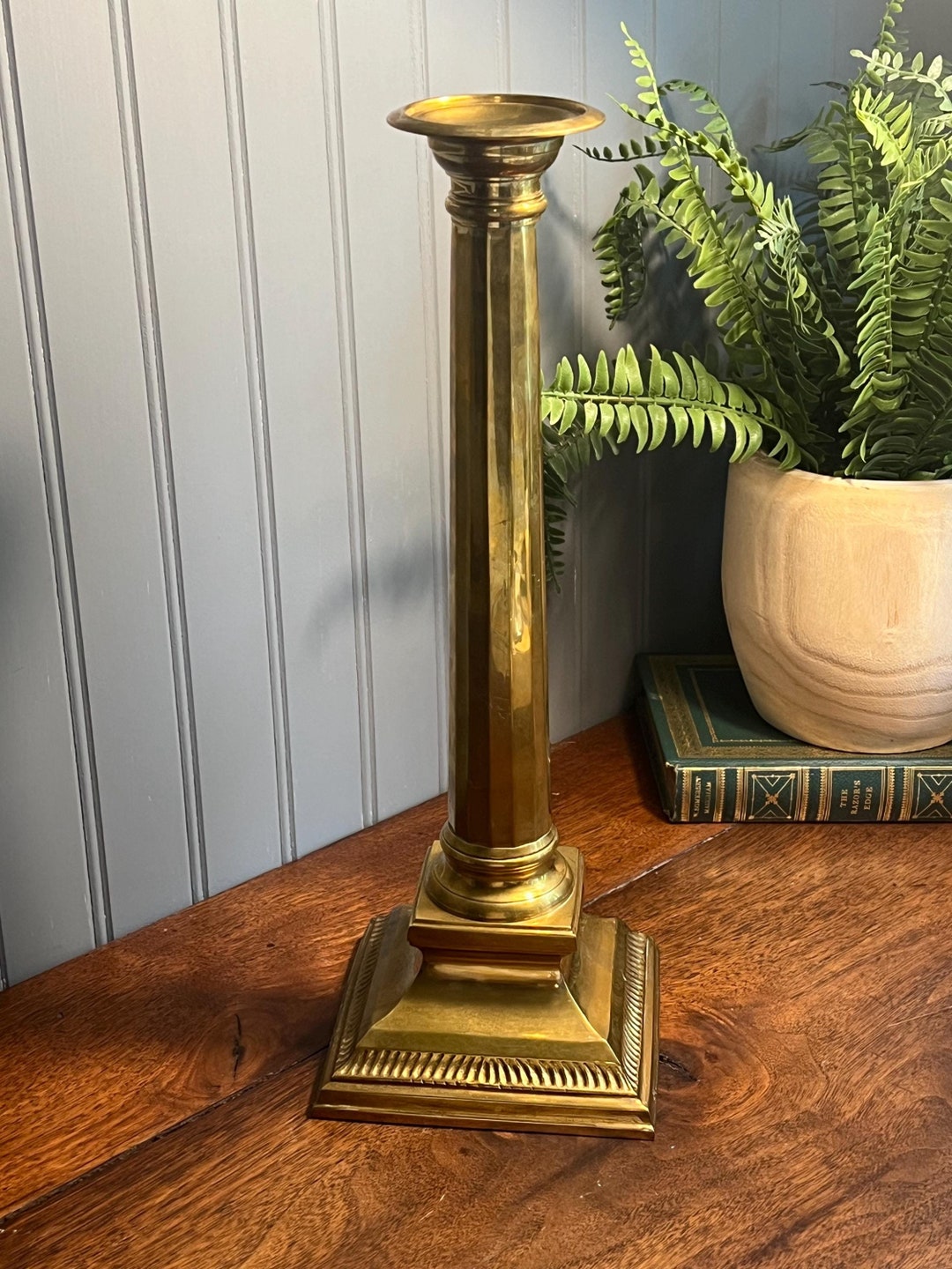 Vintage & Heavy, Solid Brass 14" Tall Taper Candlestick Holder ~ MCM ...