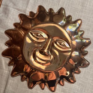 Vintage 12 Wide Copper Sun Face Mold Wall Art Kitchen Decor, Wall ...