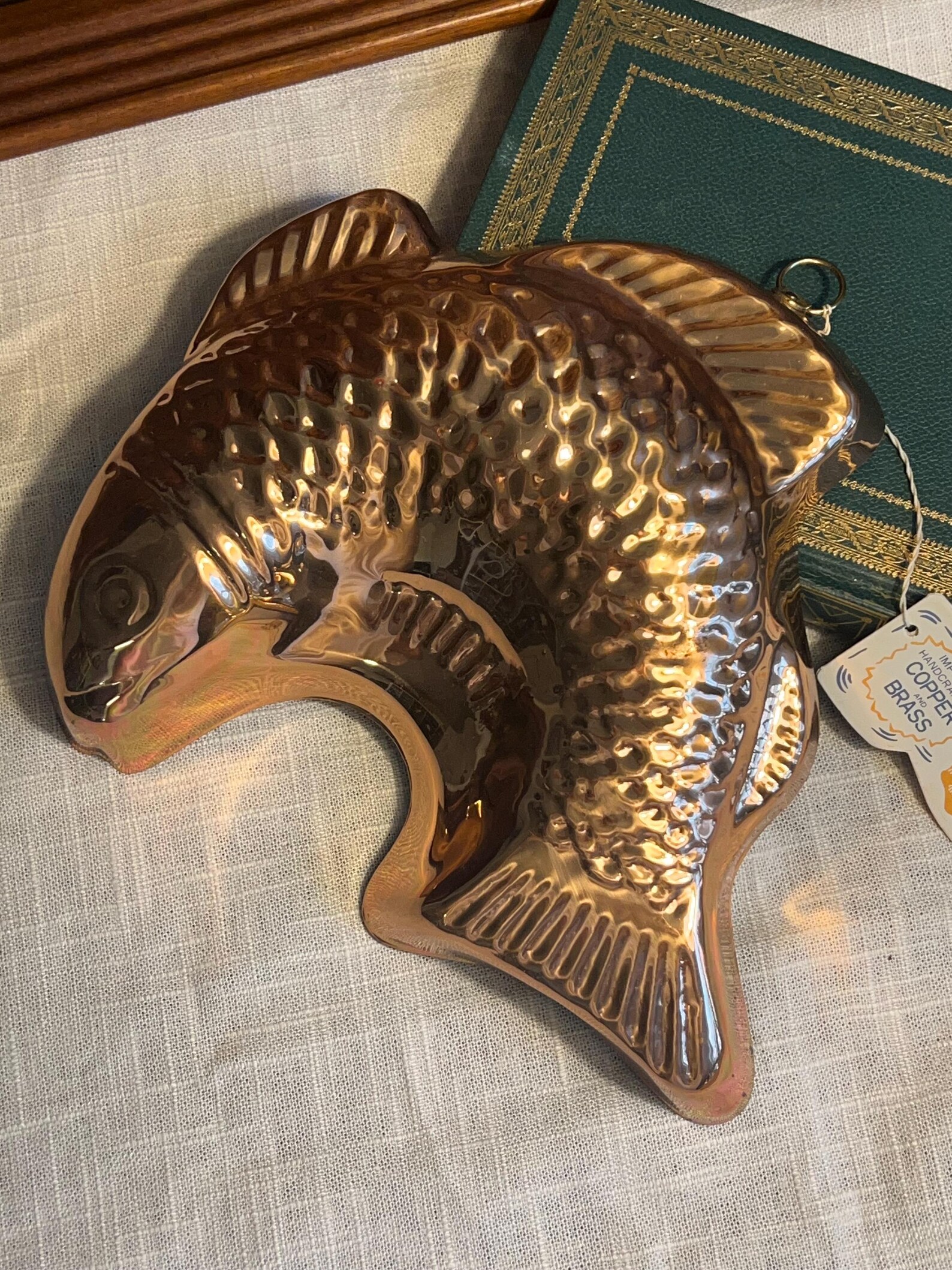 Vintage Copper Fish Mold With Brass Hanging Hook Kitchen Decor, Wall ...