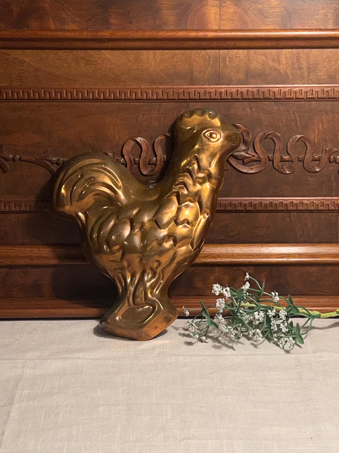 Vintage Copper Farmhouse Hen Mold Pan With Brass Hanger ~ French ...