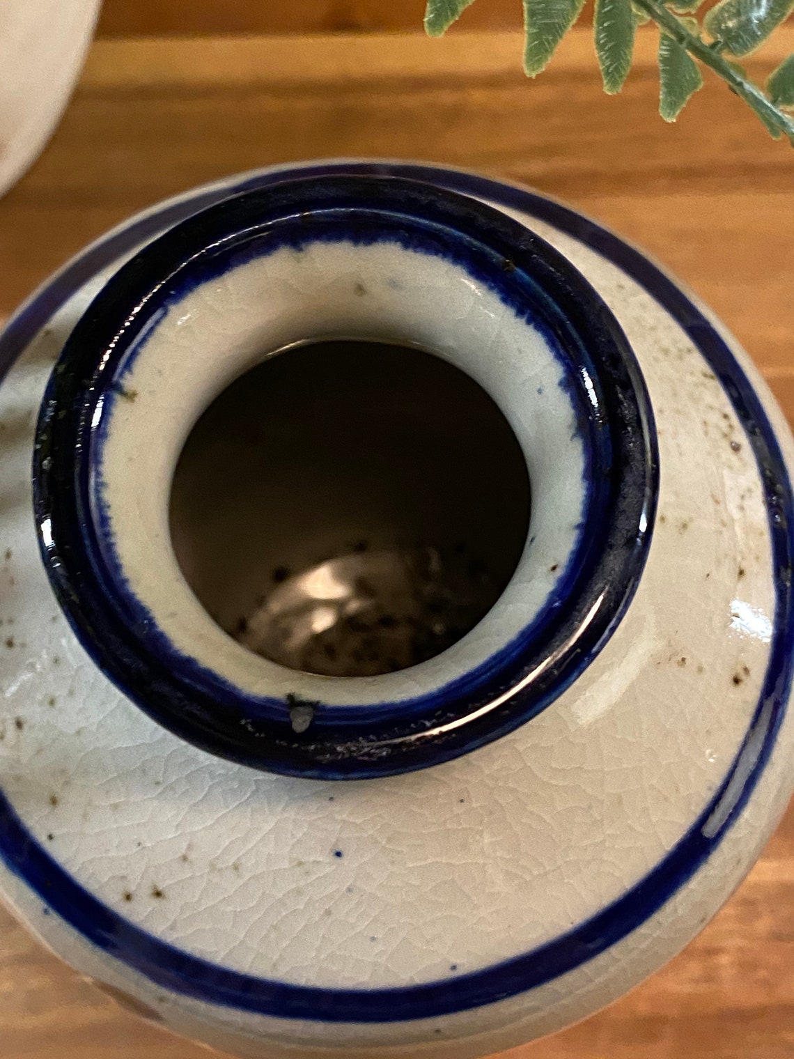 Handmade Heavy Blue Patterned Glazed Stoneware Pottery Vase | Etsy