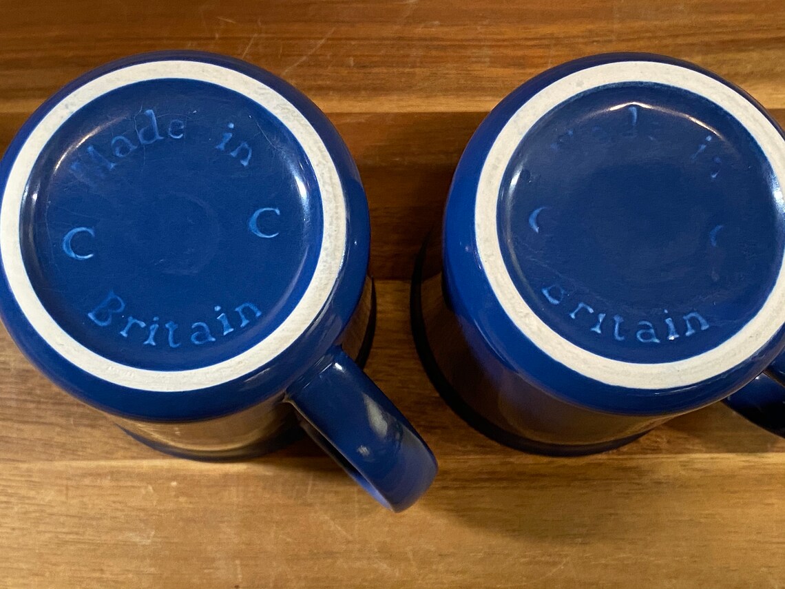 Set of 2/vintage Striking Royal Blue Coffee or Tea Mugs Made | Etsy