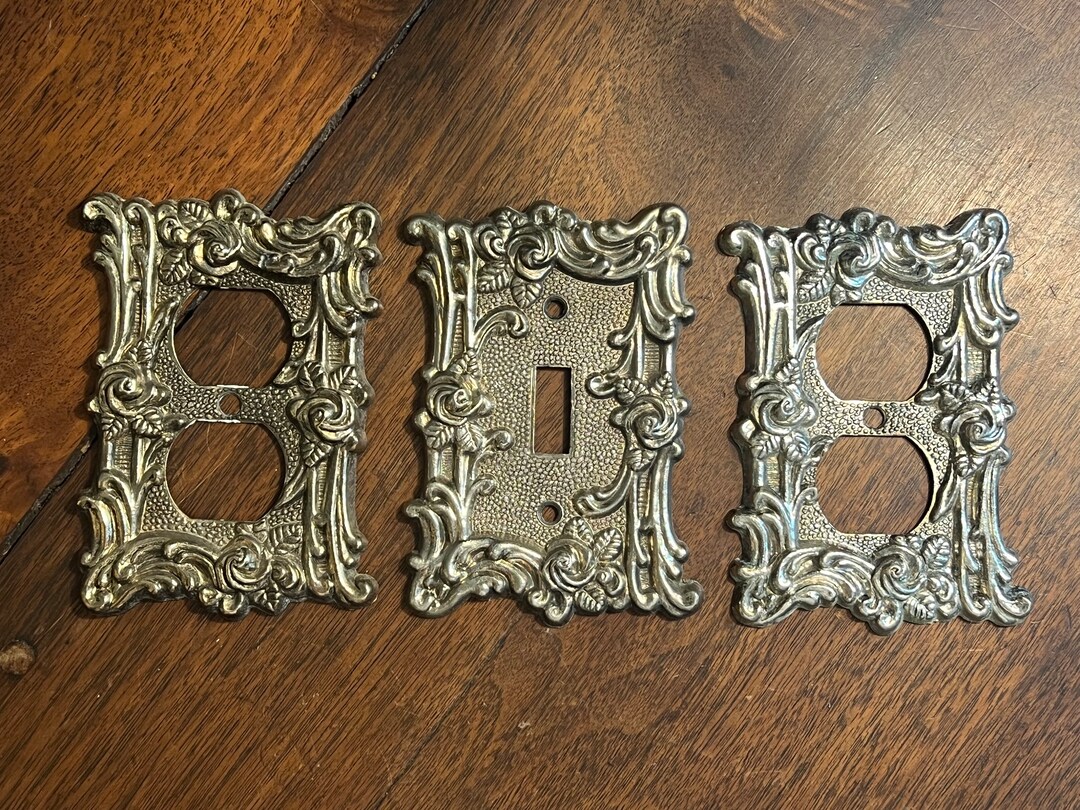 Set of 3/vintage American Tack 1967 Floral Rose Design Metal Light ...