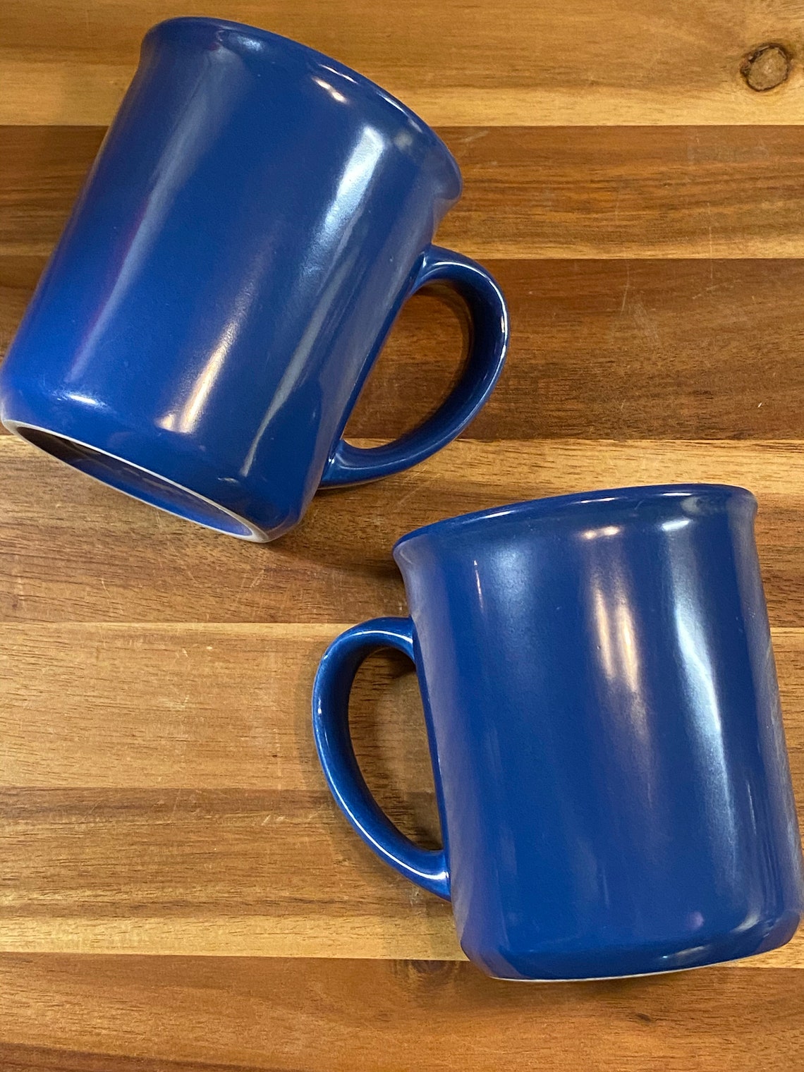 Set of 2/vintage Striking Royal Blue Coffee or Tea Mugs Made | Etsy