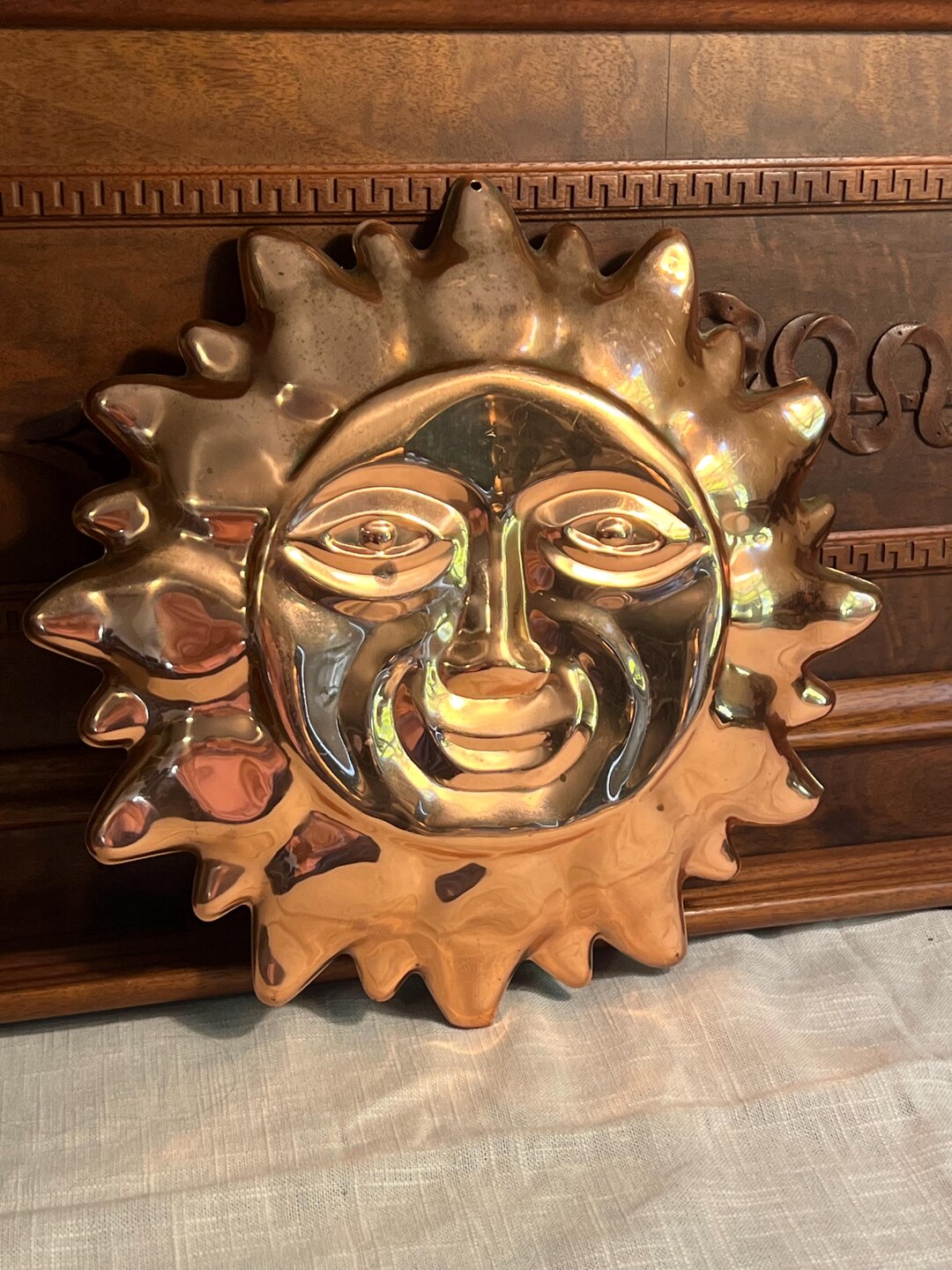 Vintage 12 Wide Copper Sun Face Mold Wall Art Kitchen Decor, Wall ...