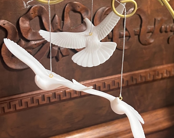 Set of 3/home Alone White 'friendship Doves' Bird Ornaments by John ...
