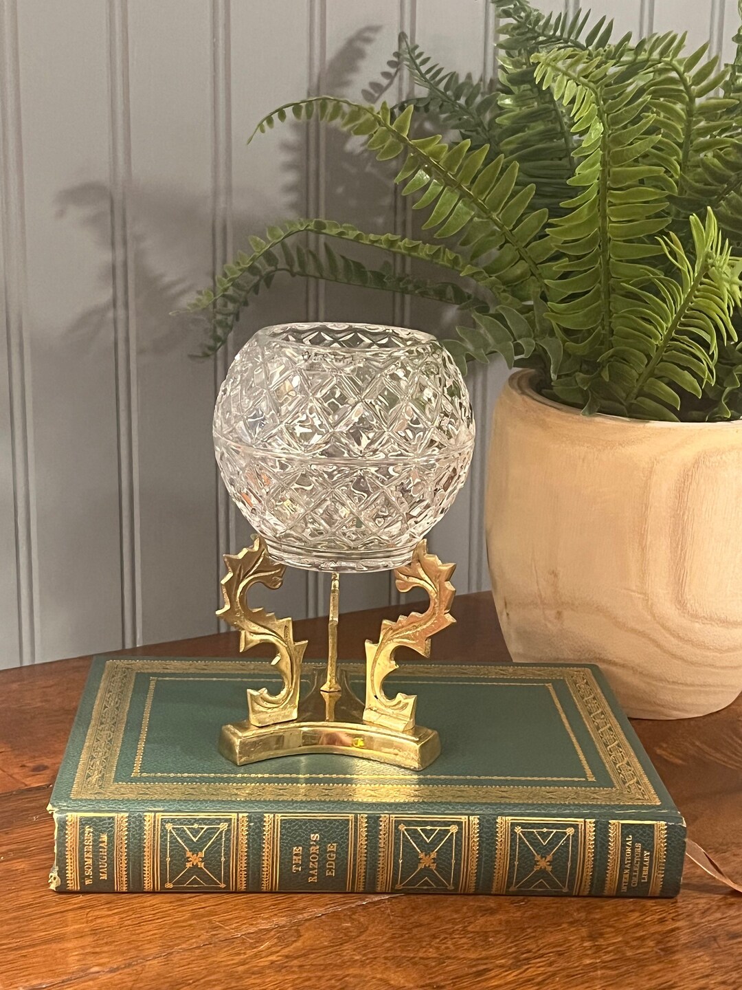 Vintage Royal Irish Crystal Orb Bowl With Brass Dragon Stand ~ Royal ...