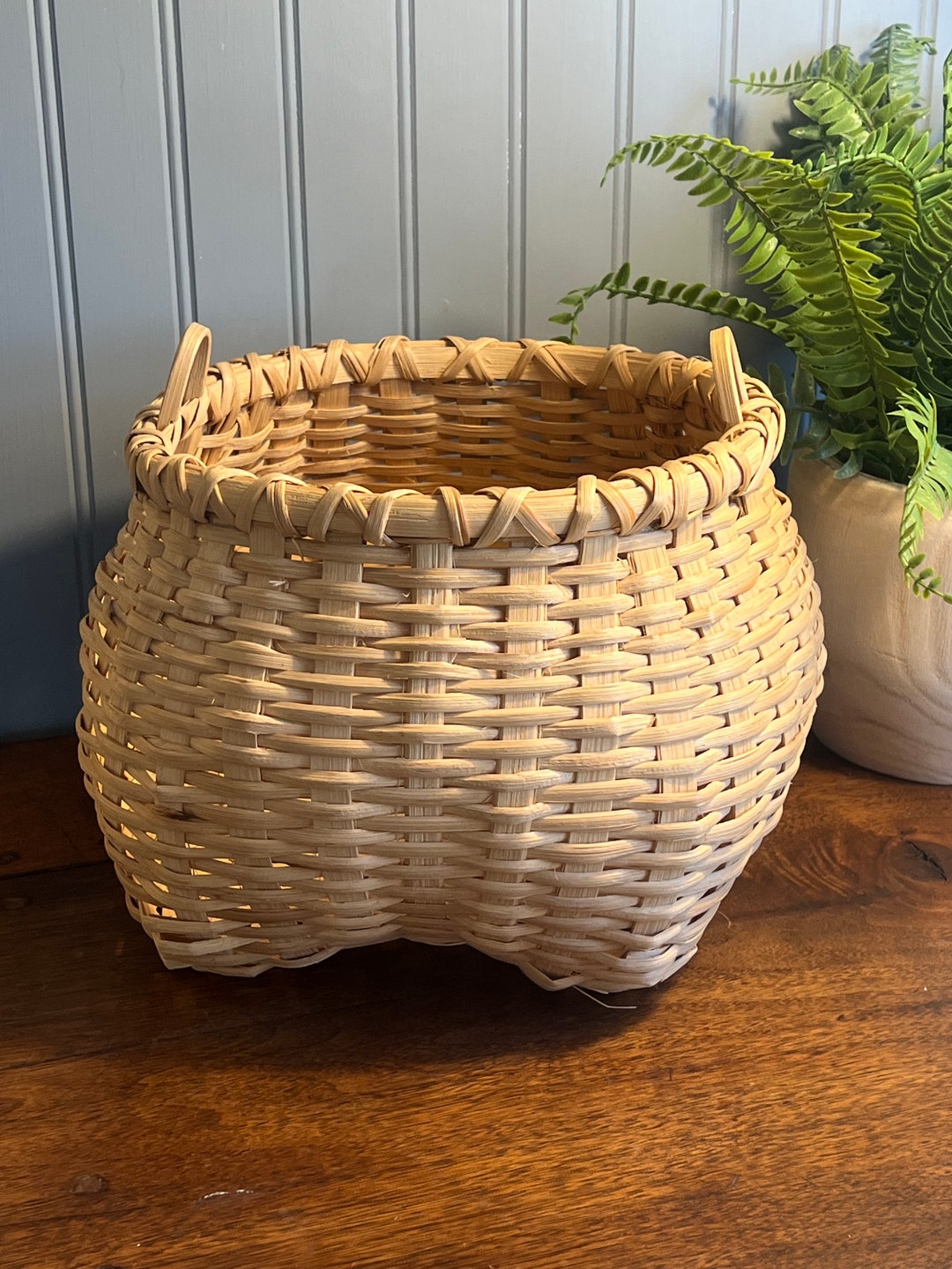 Handwoven Cottagecore Bamboo/wicker Herb, Farmers Market, Sturdy Basket ...