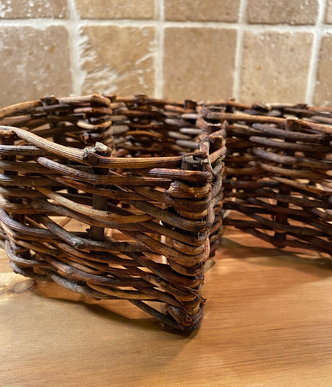 Vintage Woven Wicker Wood Branch/twig 3 Heart-shaped Joined - Etsy