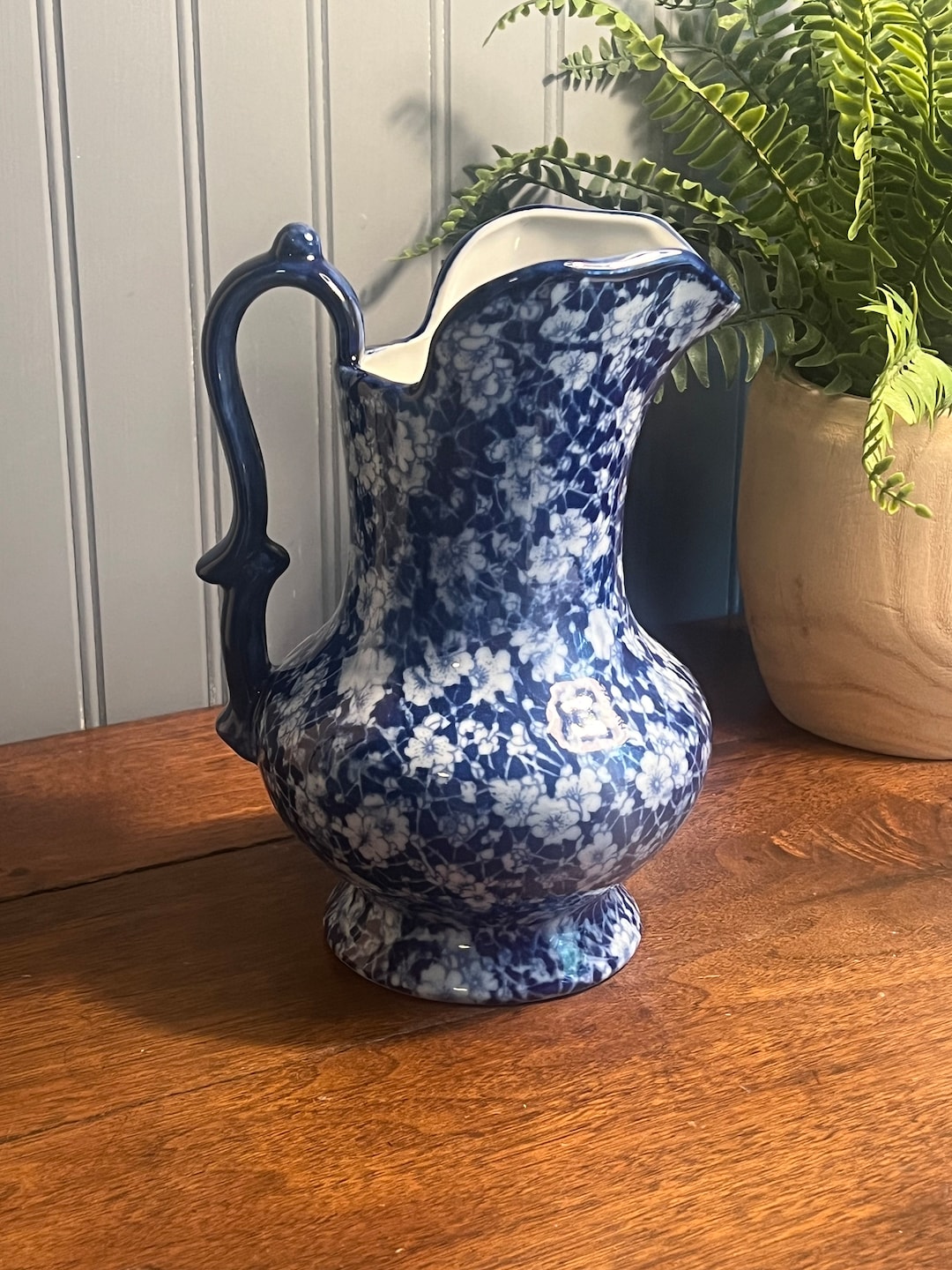 Antique Victoria Ware Ironstone, Hand-painted Chinoiserie Blue & White ...