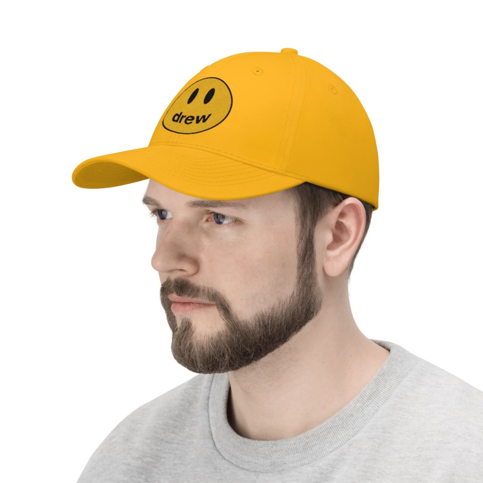 Drew Smiley Face 6 Panel Dad Hat - Etsy UK