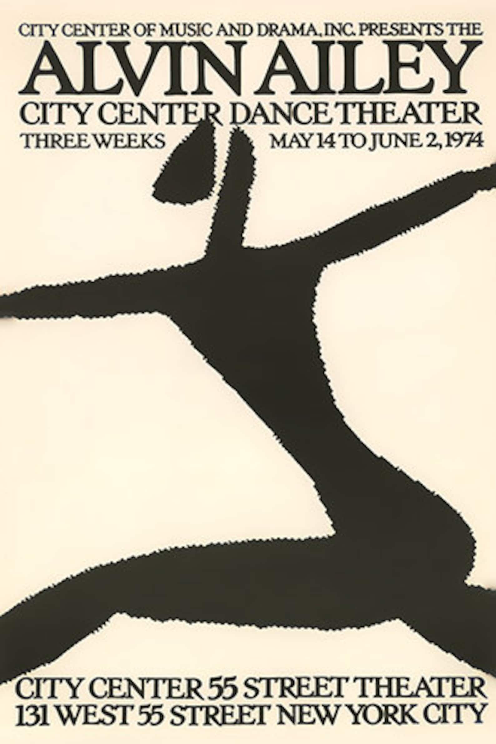 Alvin Ailey 1974 City Center Dance Theater Poster Print | Etsy