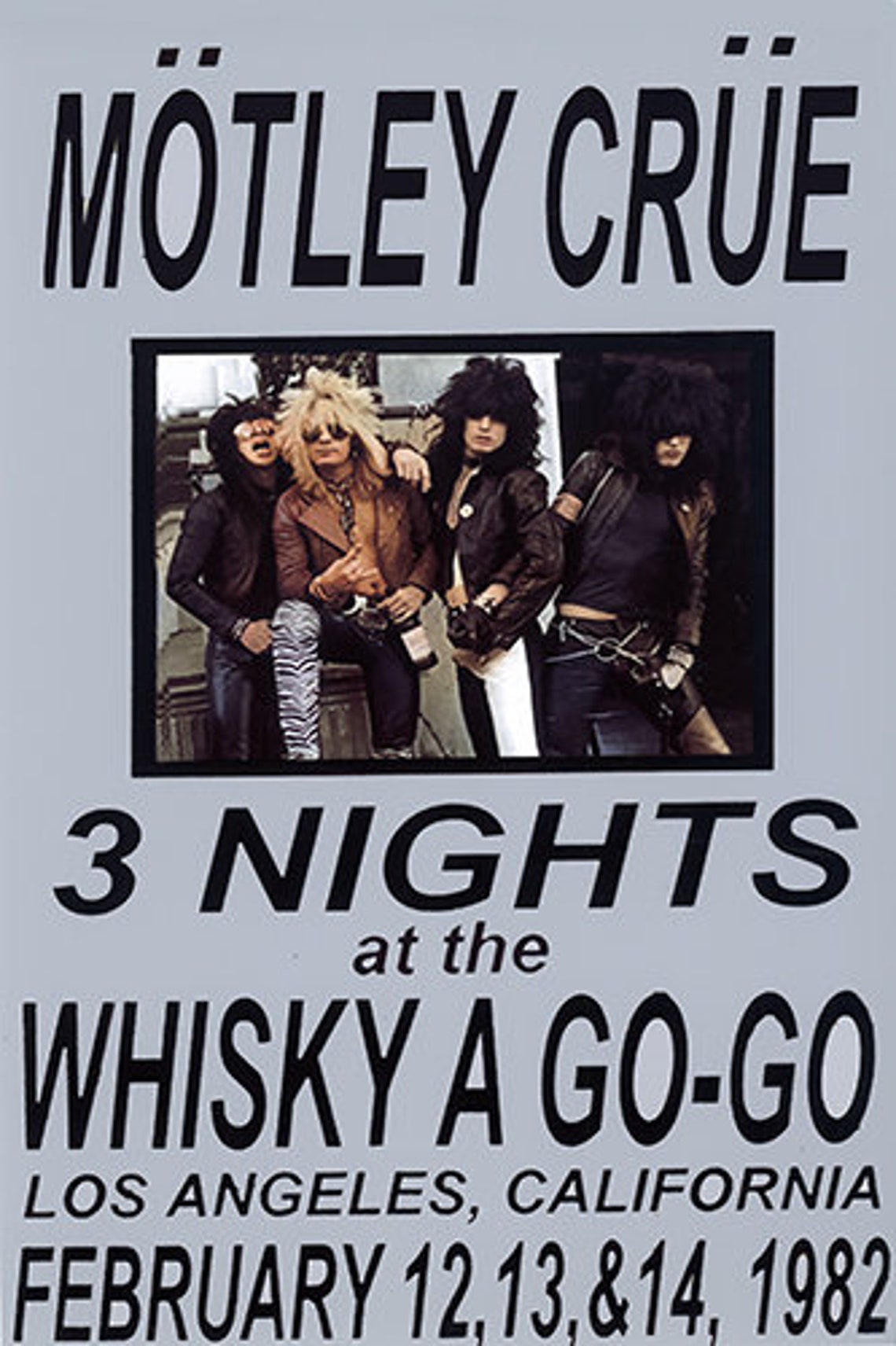 Motley Crue 1978 Club Gig Poster Print - Etsy