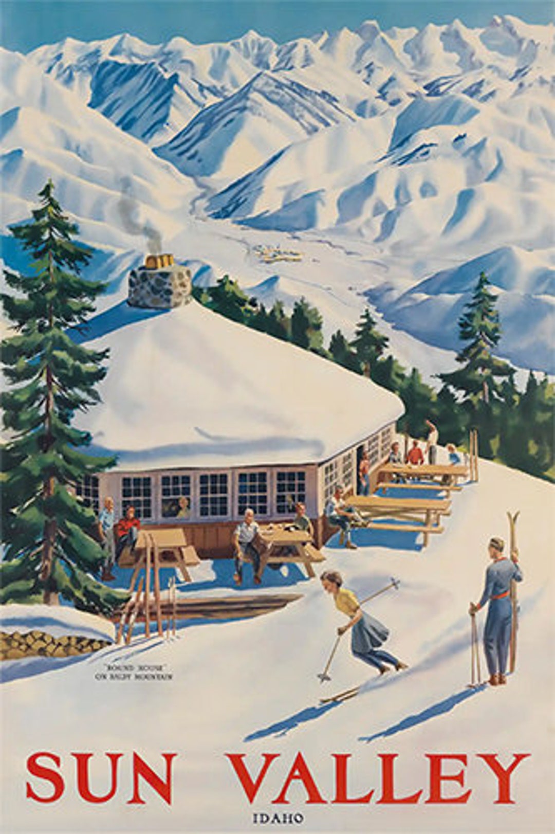 Sun Valley Idaho 1940s Snow Ski Travel Poster Print - Etsy