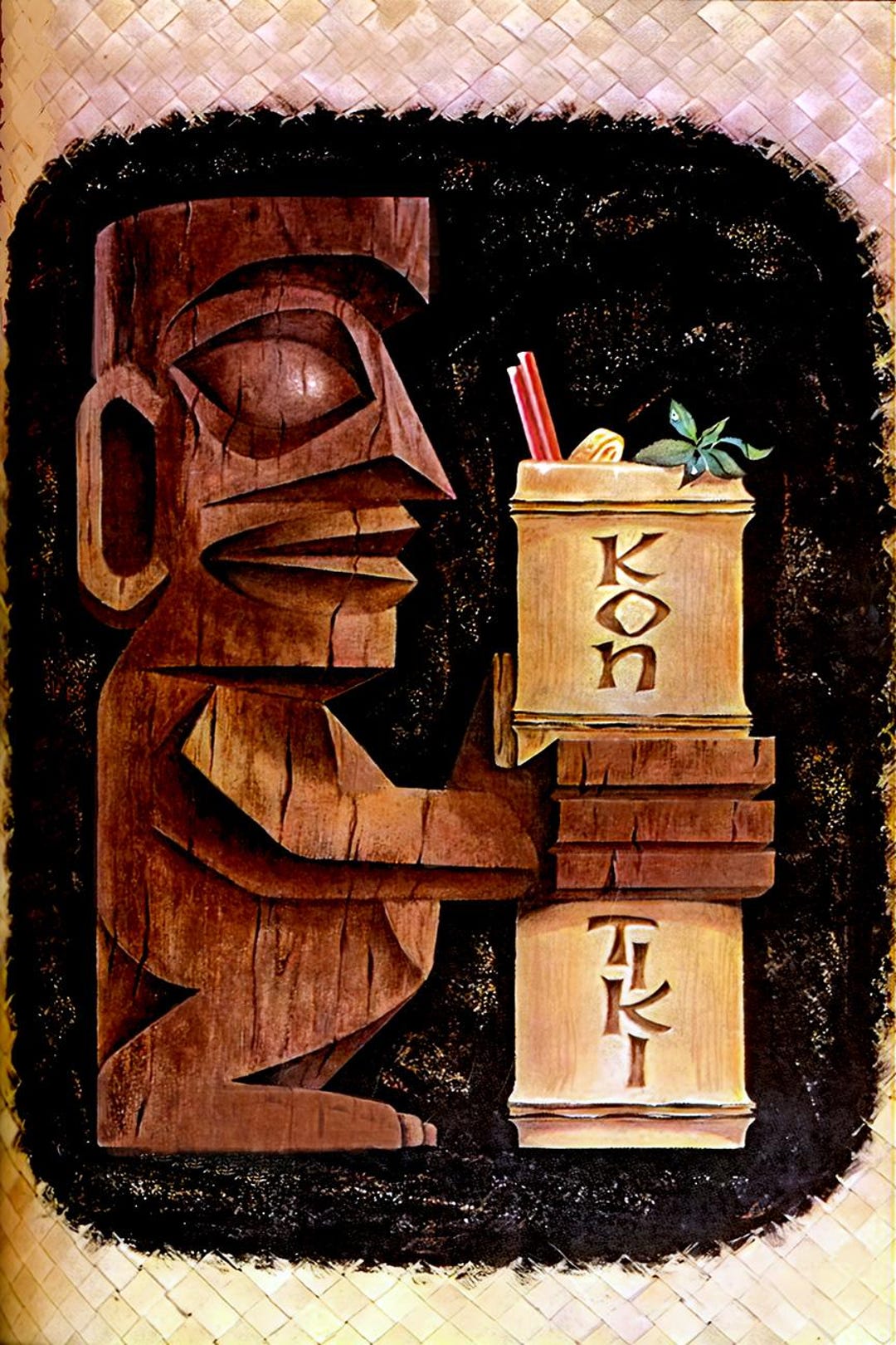 Vintage Kon Tiki Menu Cover Poster Print - Etsy