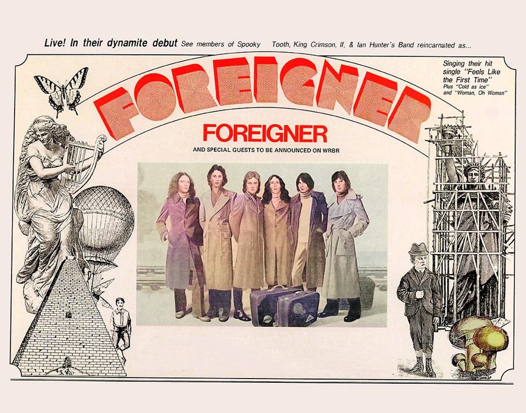 Foreigner 1st US Tour Promo Poster Print: Vintage Rock Band Art - Etsy ...