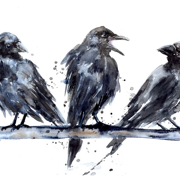 Crow Raven Art - Etsy