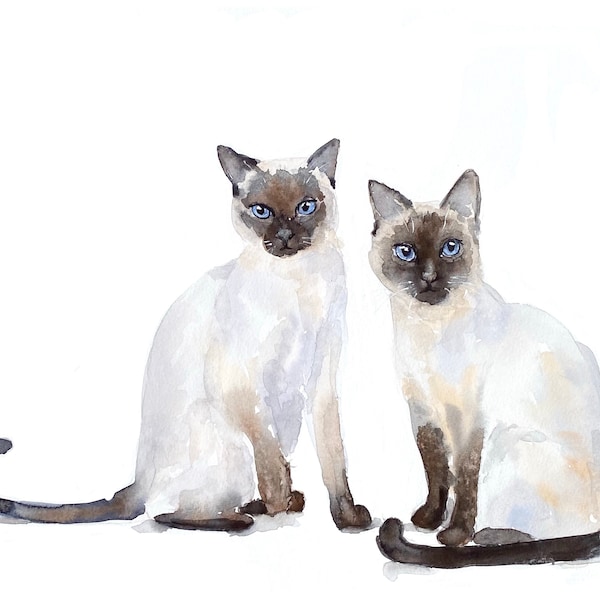 Siamese Cat Art - Etsy