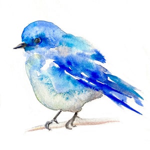 Bluebird Watercolor Print Set: Three Little Birds Art - Etsy