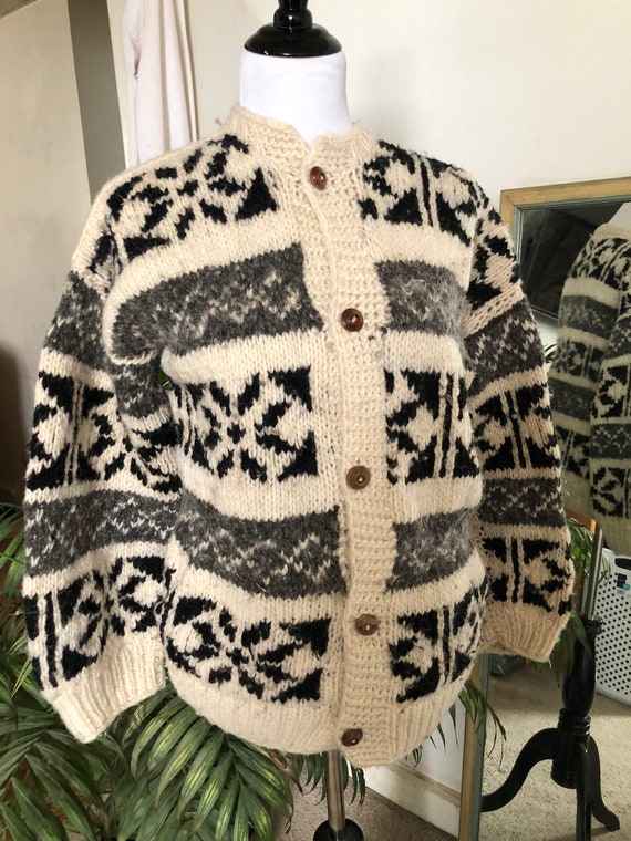 Vintage wool cardigan ecuador - Gem