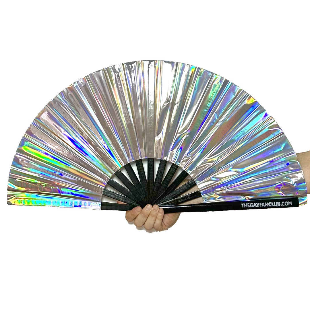Disco Ball Holographic Fan Shimmer Music Festival Rave Fan at the Gay ...