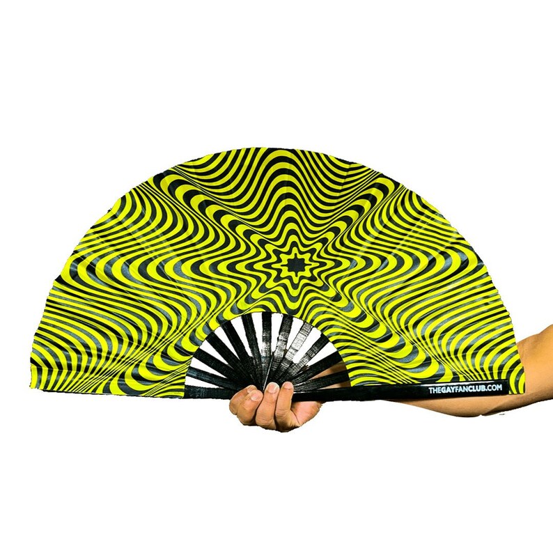 Stranger Danger Fan Uv-reactive Rave Fan Bamboo Hand Fan at the Gay Fan ...